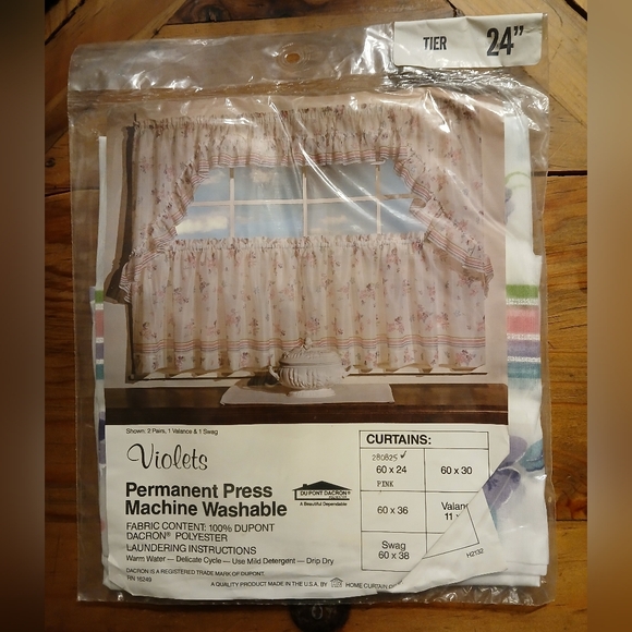 Dupont Dacron | Accents | Vintage 97s Violets Rod Pocket Dupont Dacron ...